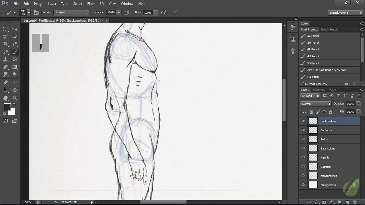 Digital Figure Drawing: Beyond the Basics - Profile View