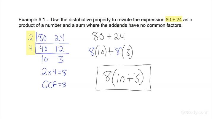 How to Use the Distributive Property to Express a Sum of Two Whole ...
