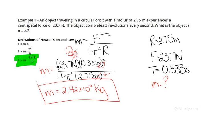 Determining An Objects Mass From Its Orbit In Circular Motion