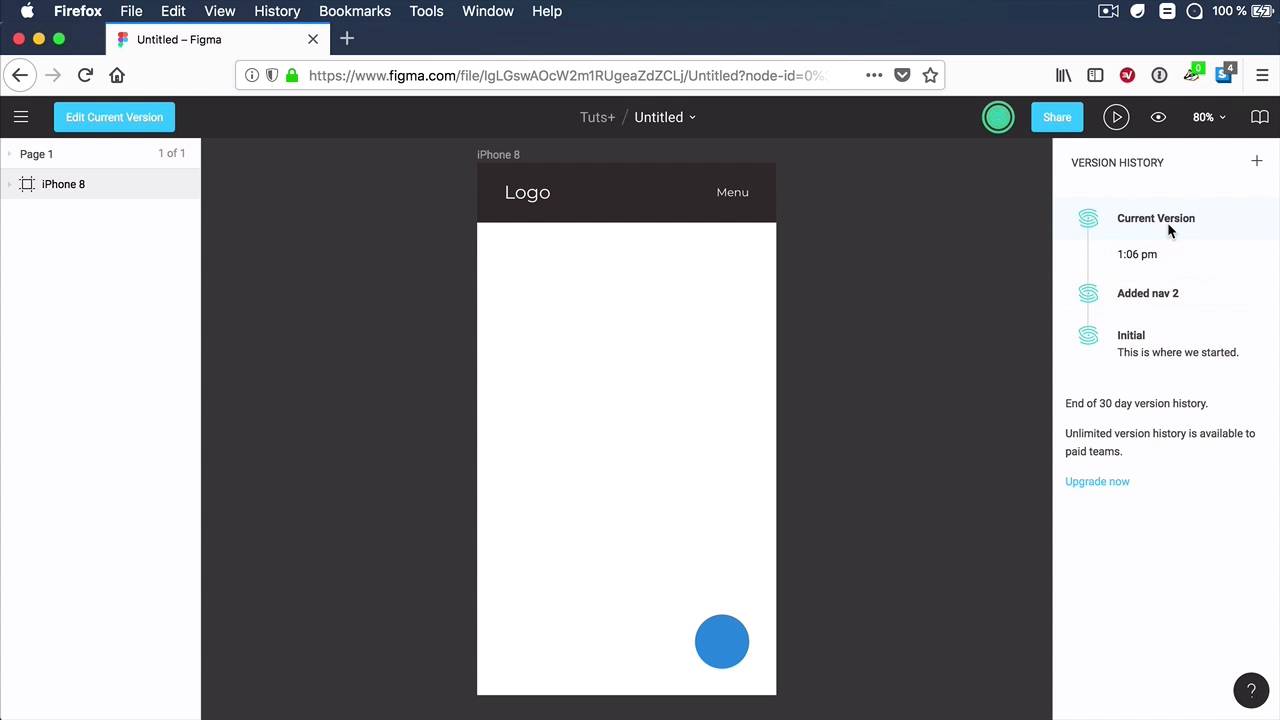Beyond the Basics: Figma - Version History