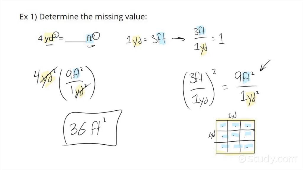 How to Convert Square Units of Measure | Geometry | Study.com