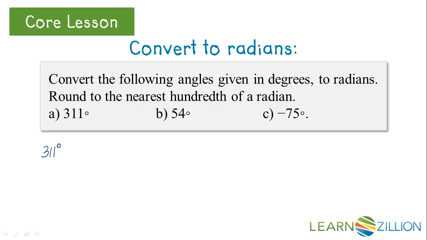 Conversion angles degrés en radians 2nde Mathématiques