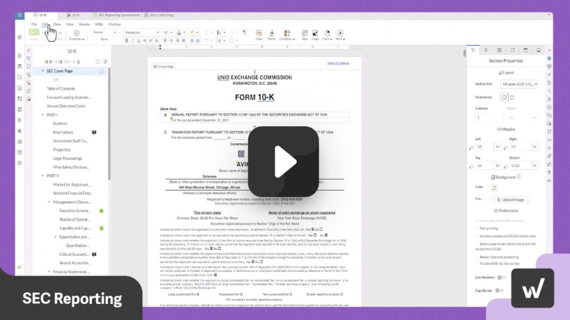SEC Reporting Software | EDGAR and XBRL Services | Workiva
