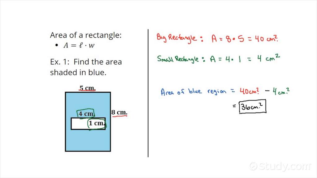 How to Find the Area Between Two Rectangles | Geometry | Study.com