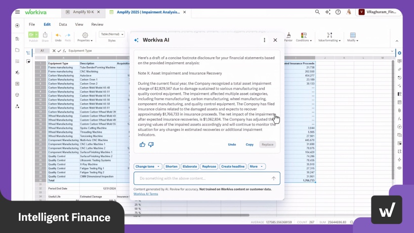 AI for Finance, Risk, and Sustainability | Workiva