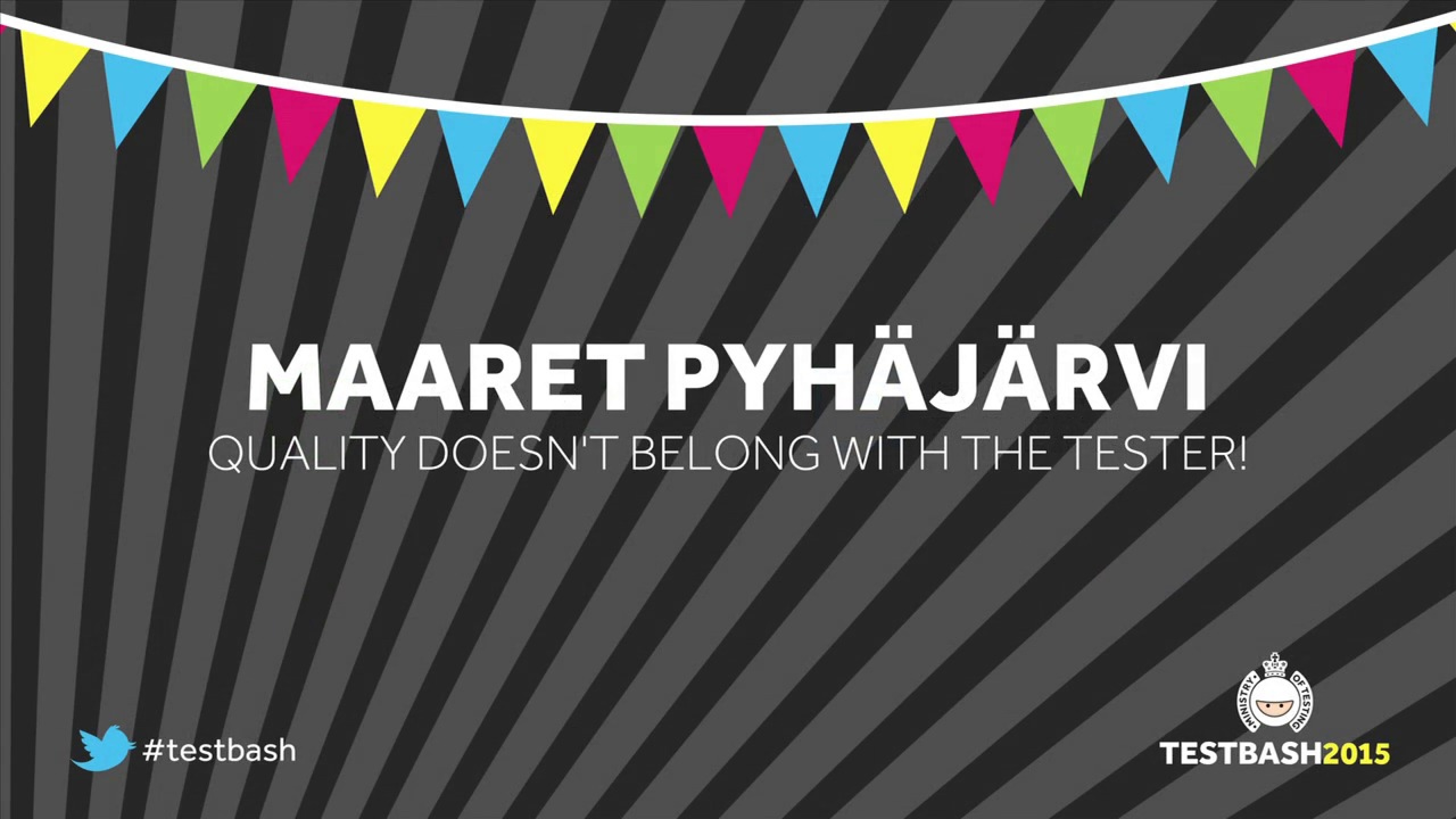 Quality doesn’t belong with the tester! – Maaret Pyhäjärvi | MoT Quality doesn’t belong with the tester! – Maaret Pyhäjärvi | MoT