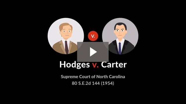Hodges v. Carter, 80 S.E.2d 144 (N.C. 1954): Case Brief Summary - Quimbee