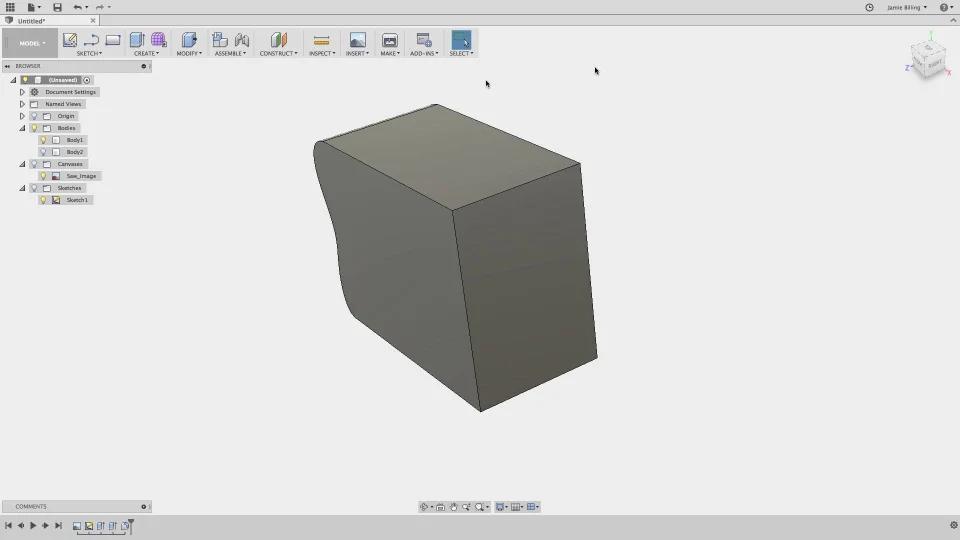 Fusion 360 Help | Introduction to 3D modeling | Extrude the 2D sketch ...
