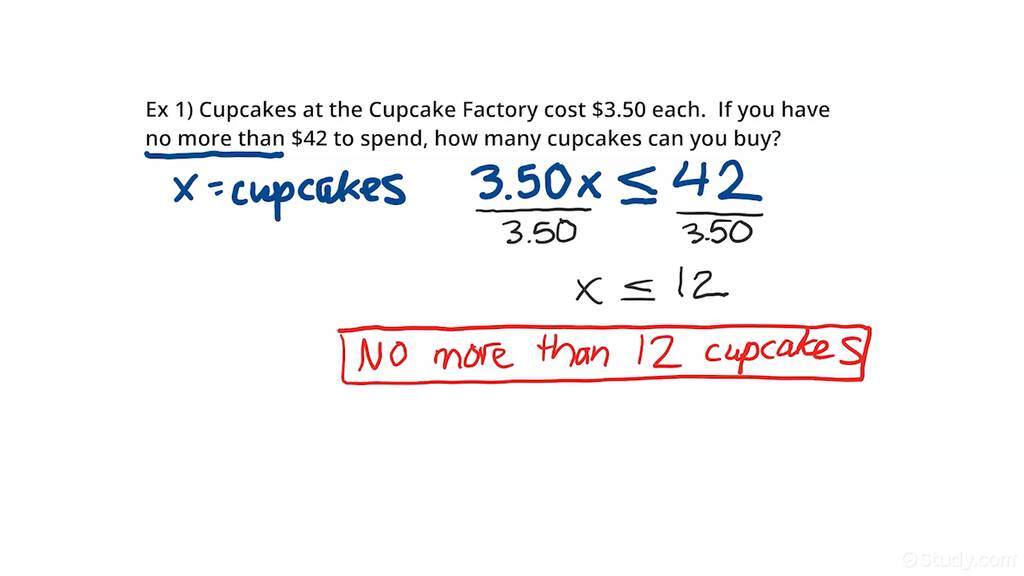 Solving a Word Problem Using a 1-Step Linear Inequality | Algebra ...