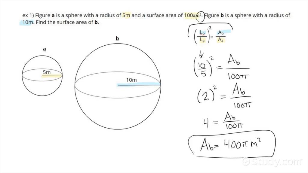 How to Find the Surface Area of a Similar Solid | Geometry | Study.com