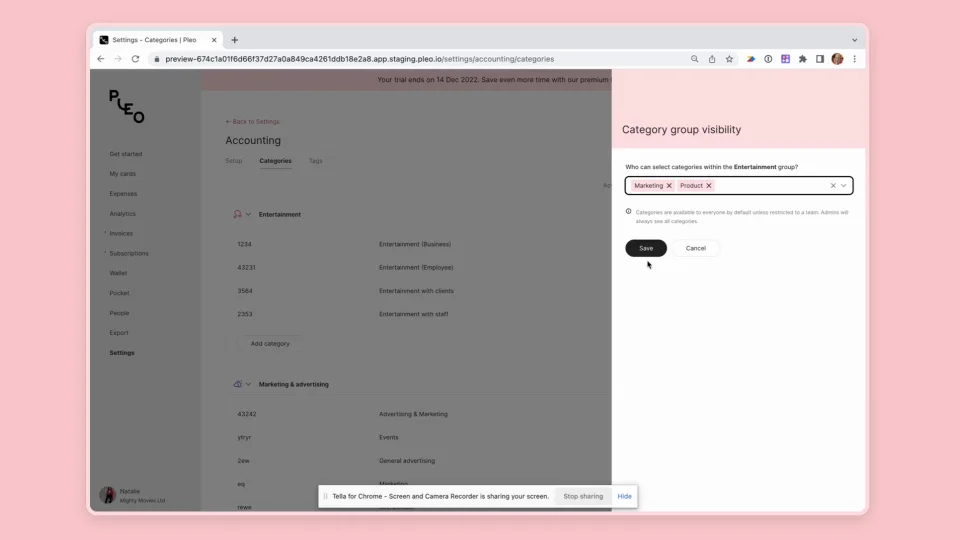 How to set up your categories