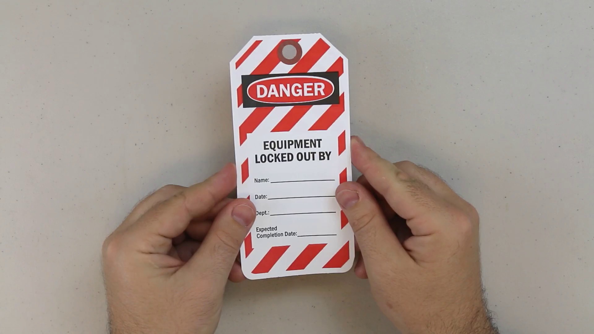 Danger Equipment Locked Out Tag-On-A-Roll, Tag with Fiber Patch, SKU ...