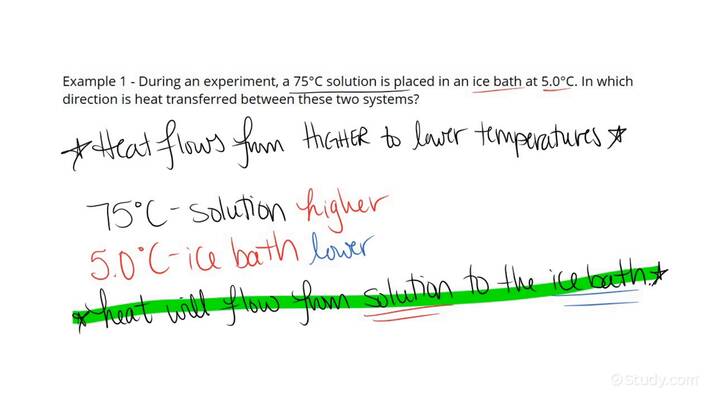 How to Determine the Direction of Heat Flow Between Two Systems | Physics | Study.com