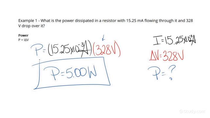 How to Calculate the Power Dissipated through a Resistor from the Current & Voltage | Physics ...