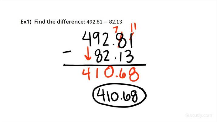 How To Subtract Multi Digit Decimals Using The Standard Algorithm 