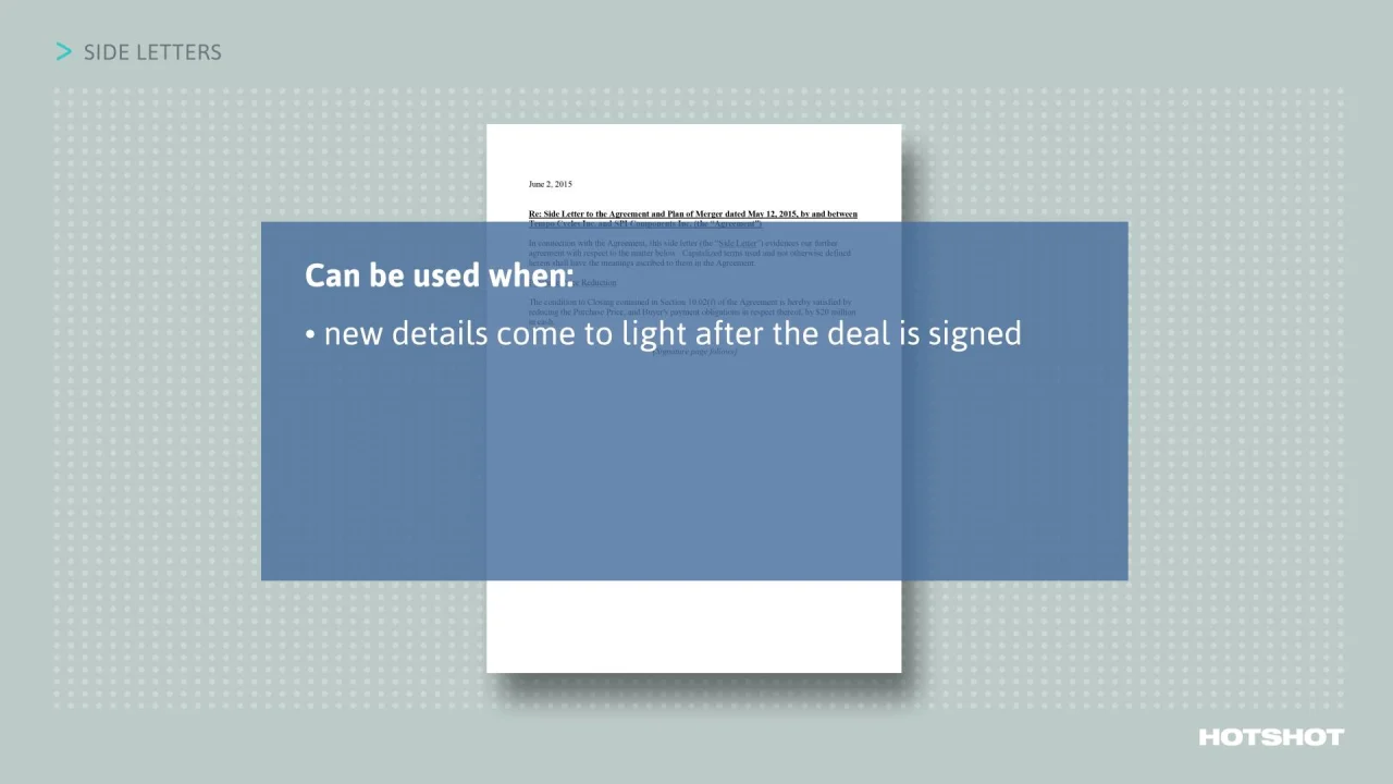 Side Letters - M&A Basics