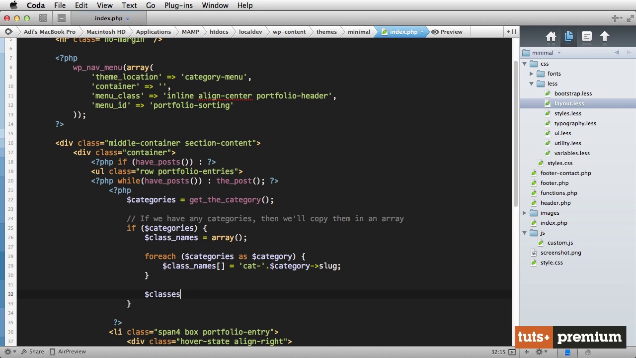 PSD to WordPress: Minimal Portfolio Theme - Portfolio Page Sorting