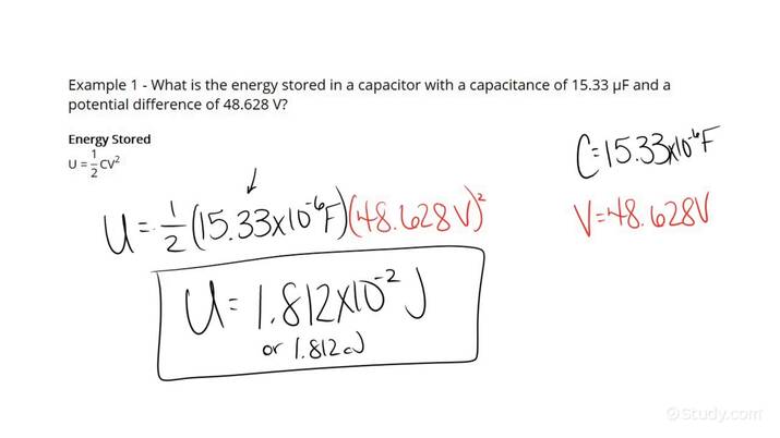 How to Calculate the Energy Stored in a Capacitor with Given Capacitance & Voltage Difference ...
