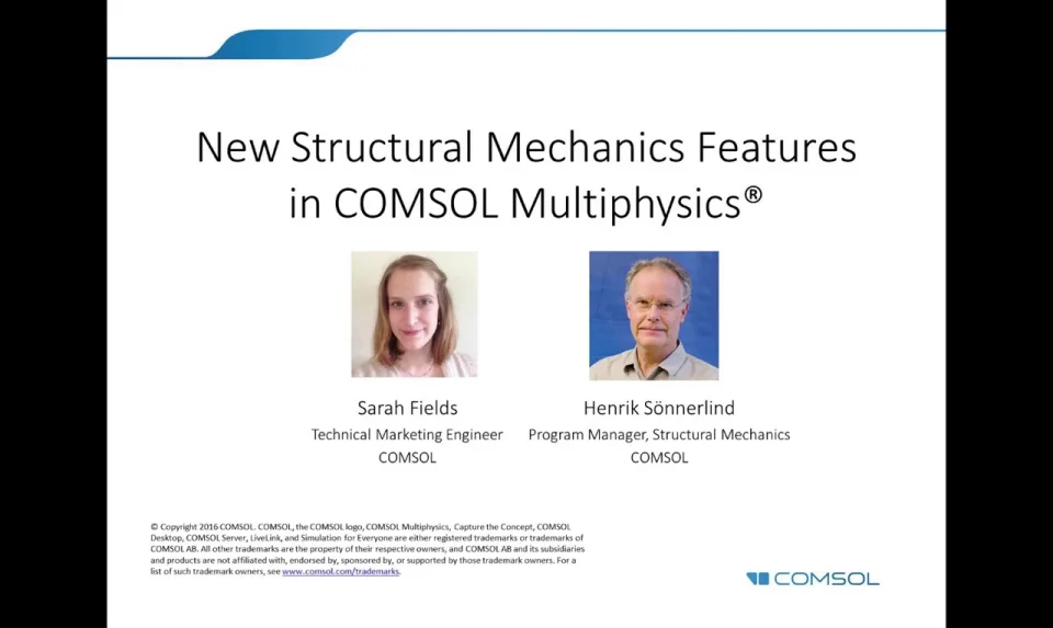 Functionality for Structural Mechanics Modeling in COMSOL Multiphysics ... Functionality for Structural Mechanics Modeling in COMSOL Multiphysics ...
