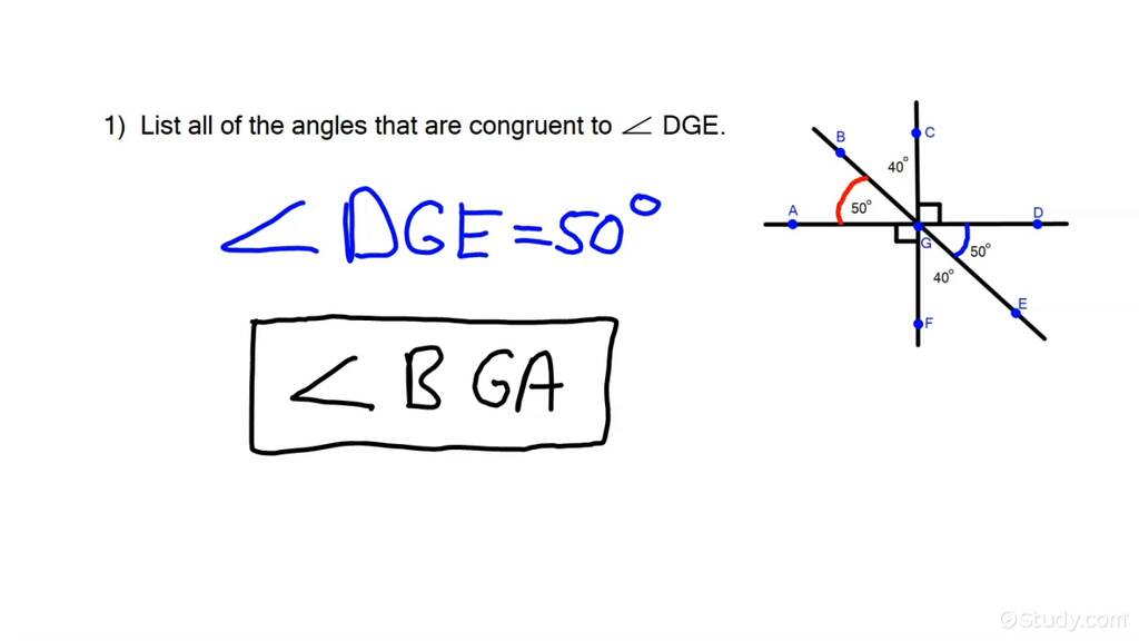 How to Identify Congruent Angles | Geometry | Study.com