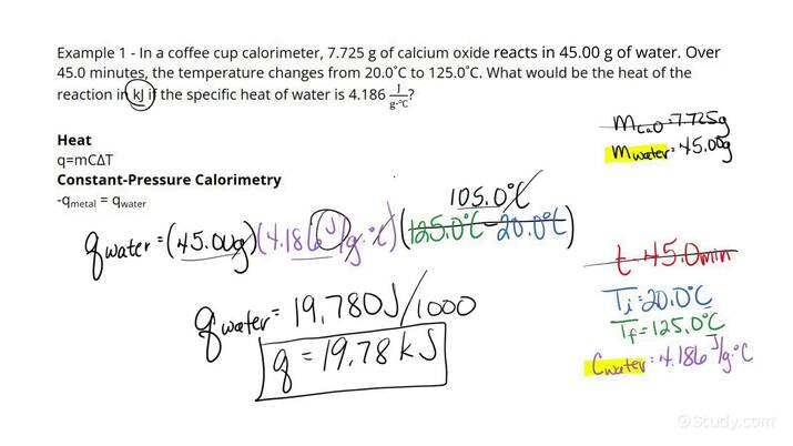 How to Calculate the Heat of a Reaction from Constant-Pressure ...