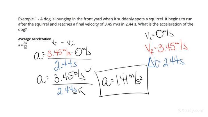Solving Problems Calculating The Average Acceleration Of An Object 