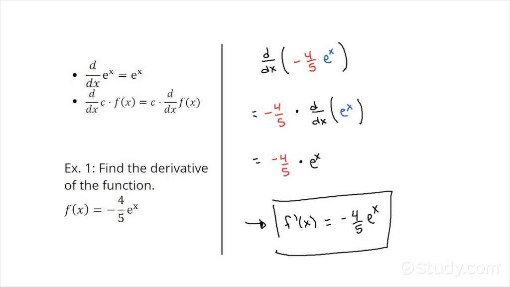 Differentiating Exponential Functions Using a Specific Rule | Calculus ...