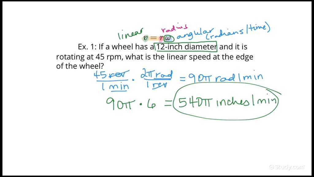 How to Find Angular and Linear Speed | Trigonometry | Study.com