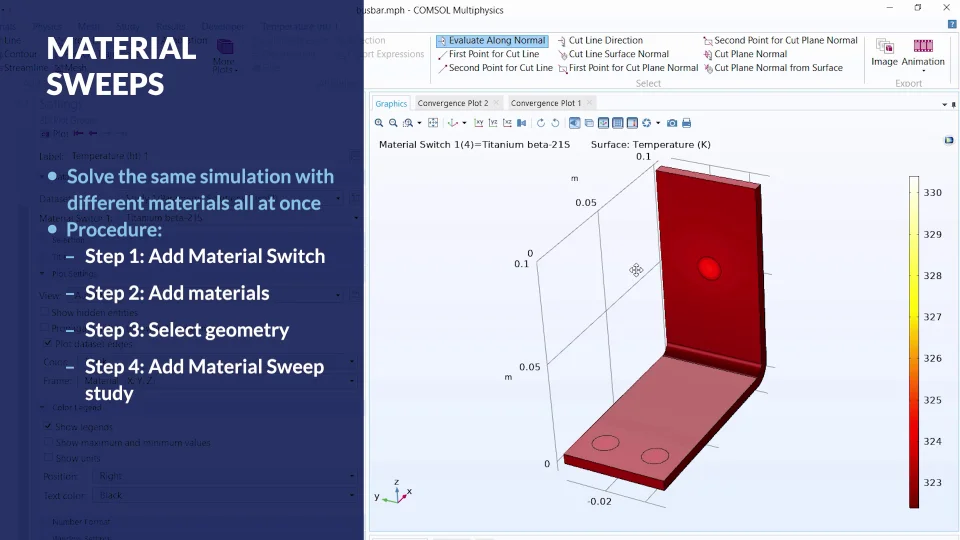 How to Sweep and Compare Materials in COMSOL Multiphysics