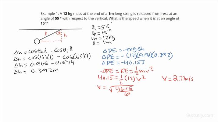 Finding the Speed of a Pendulum at an Arbitrary Point in its Motion ...
