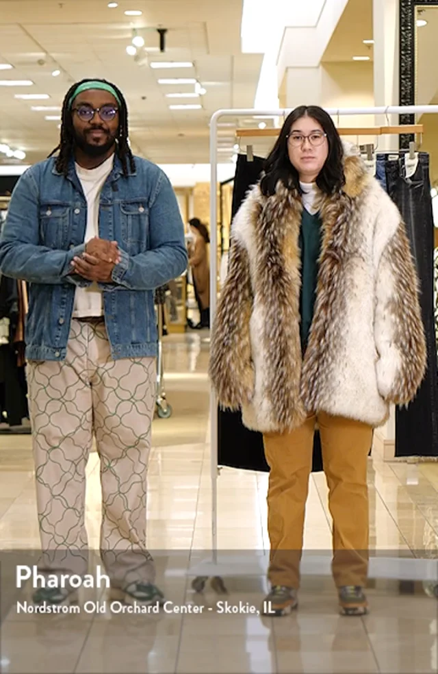 DONNA SALYERS FABULOUS FURS Shawl Collar Faux Fur Coat DONNA SALYERS FABULOUS FURS Shawl Collar Faux Fur Coat