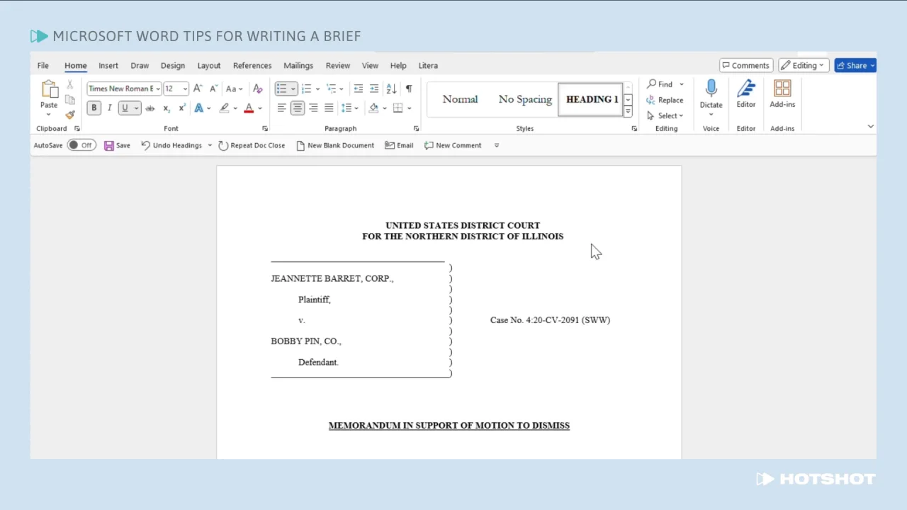 Microsoft Word Tips for Writing a Brief - Microsoft Word for Lawyers