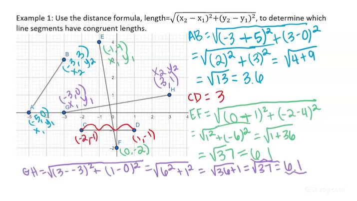 Identifying Congruent Segments in the Plane | Geometry | Study.com