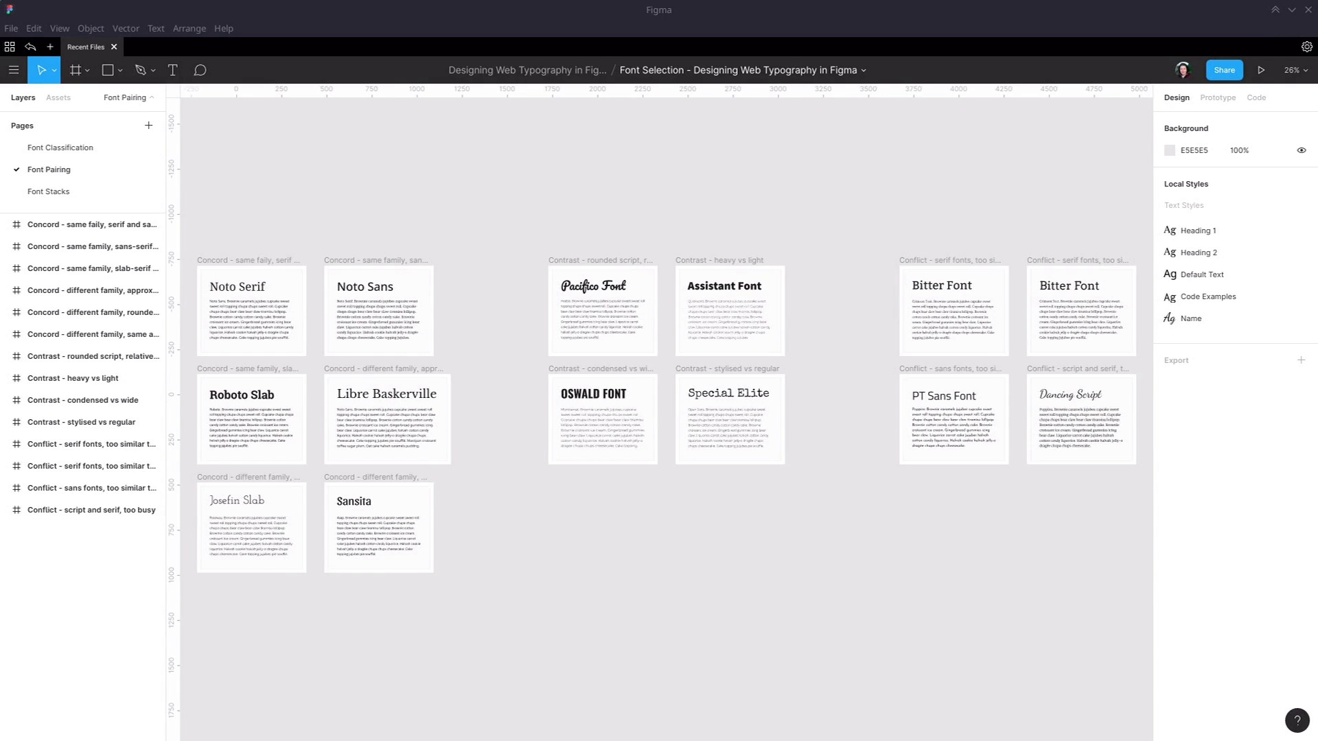 Web Typography Basics in Figma - Font Combining