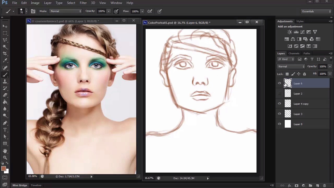 Digital Portrait Painting in Adobe Photoshop - Sketch