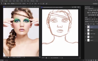 Digital Portrait Painting in Adobe Photoshop - Sketch