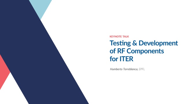Keynote: Testing and Development of RF Components for ITER
