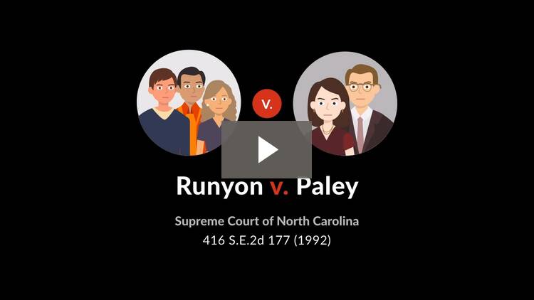 Runyon v. Paley, 416 S.E.2d 177 (1992) - Case Brief - Quimbee