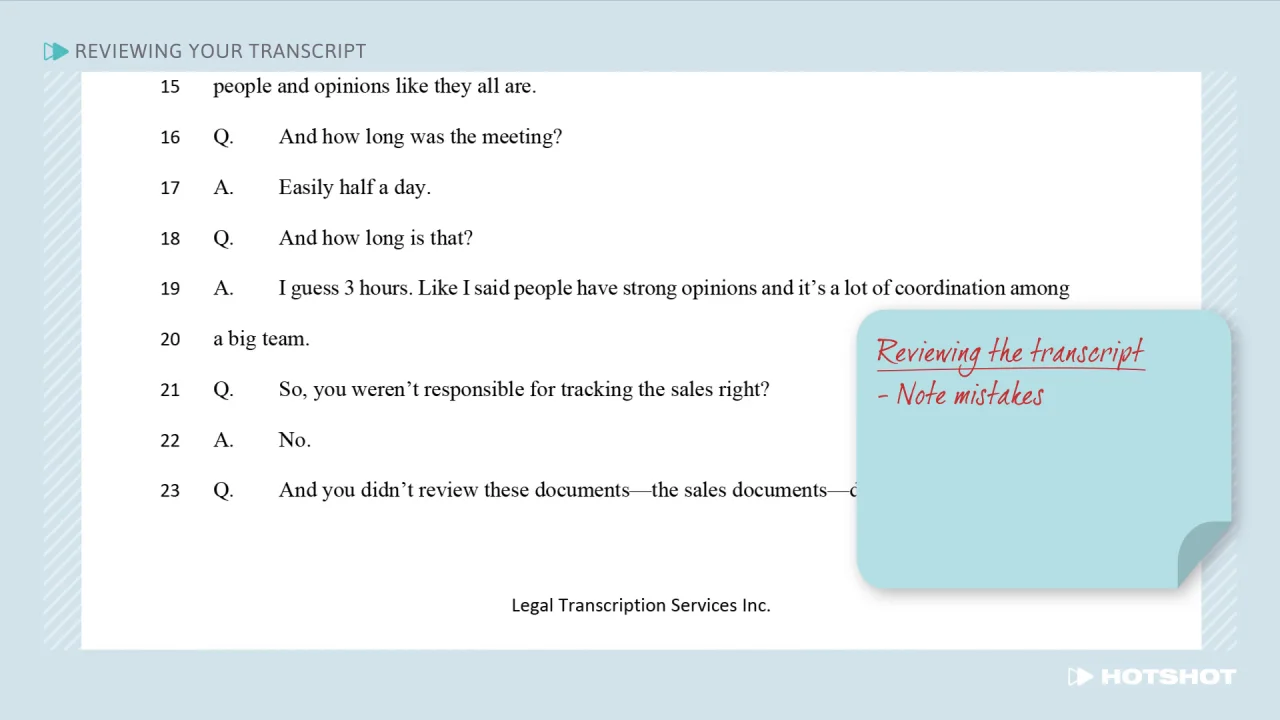 Reviewing Your Transcript - Depositions