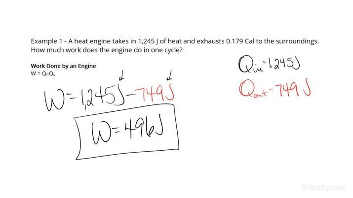 How to Calculate the Work Done by a Heat Engine | Physics | Study.com
