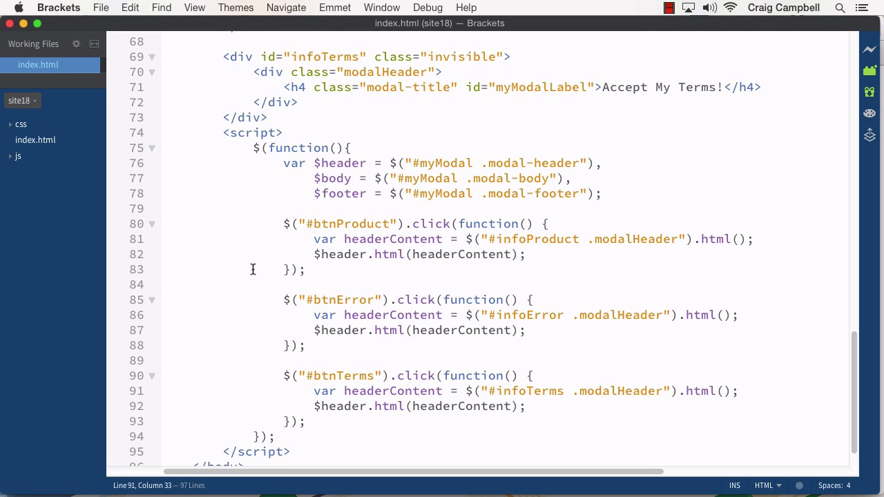 Customizing Bootstrap Components - Click Events