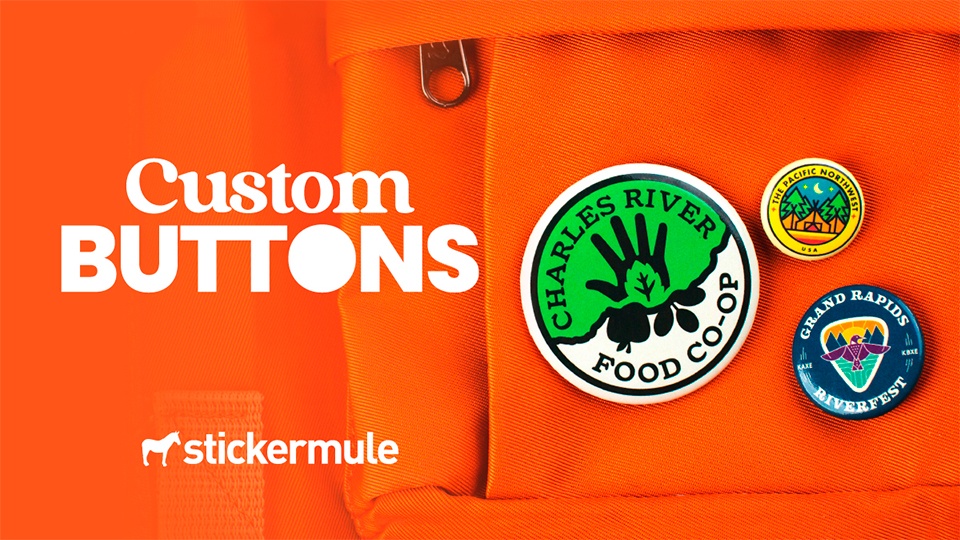 Custom buttons | Free shipping | Sticker Mule Canada