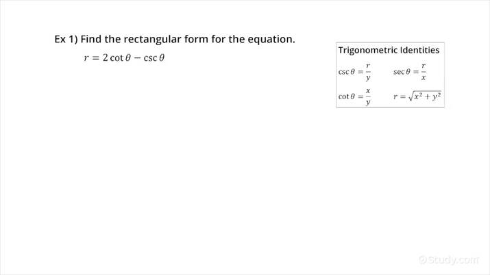 How to Convert an Equation Written in Polar Form to Rectangular Form ...