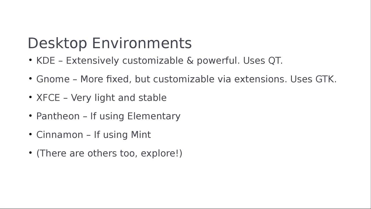Linux for Web Design - Choosing a Distro by Desktop Environment