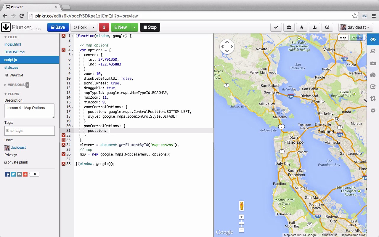 Custom Interactive Maps With the Google Maps API - Map Options