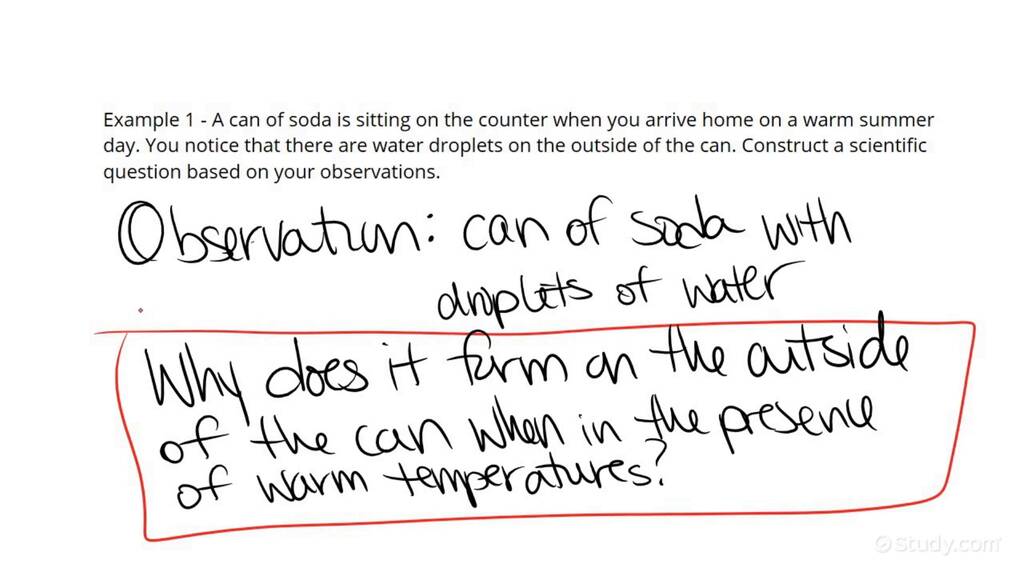 Identifying a Scientific Question Based on an Observation | Chemistry ...