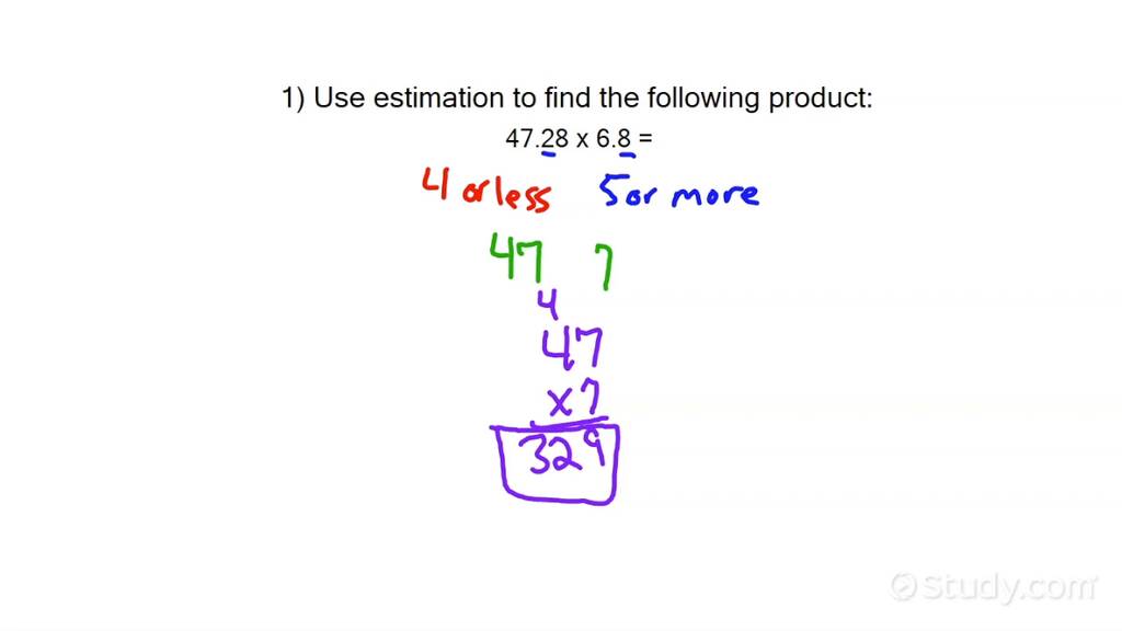 Multiplying Decimals Using Estimation | Algebra | Study.com