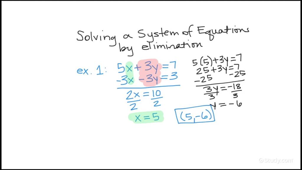 How to Solve a System of Linear Equations by Elimination with Addition ...