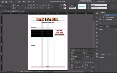 Restaurant Menu Design in Adobe InDesign - Using Tables in InDesign