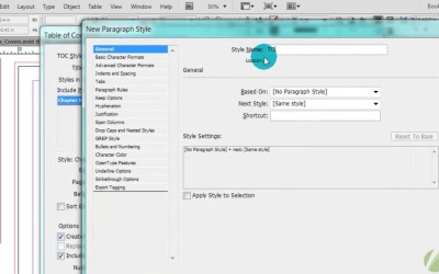 Book Layout in InDesign - Table of Contents